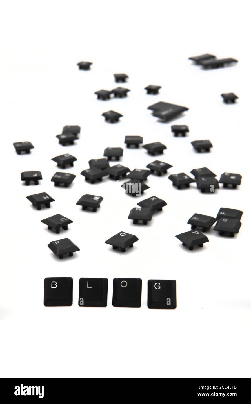 blog from the keyboard keys isolated on the white background Stock ...
