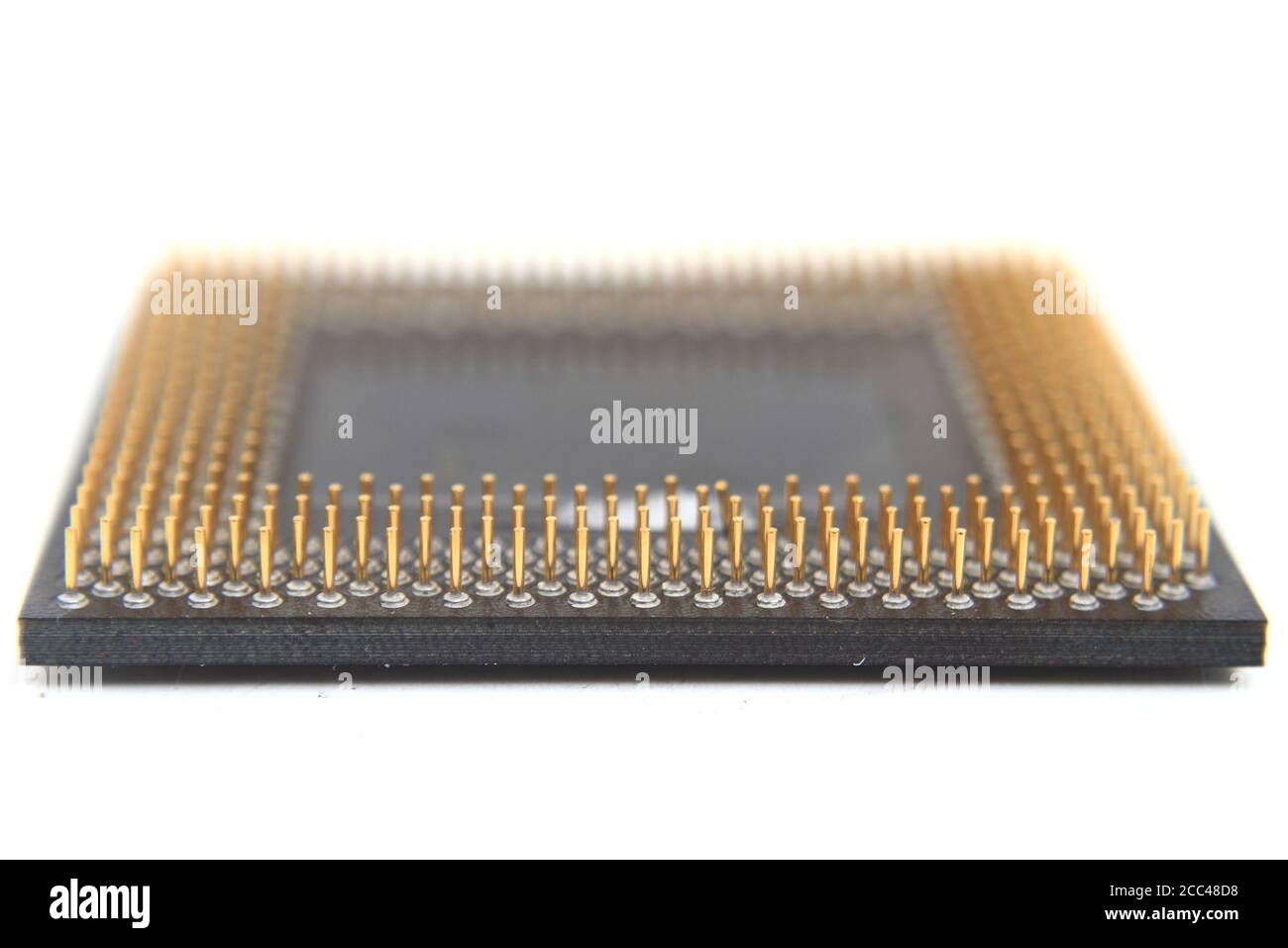 processor from old computer isolated on the white background Stock ...