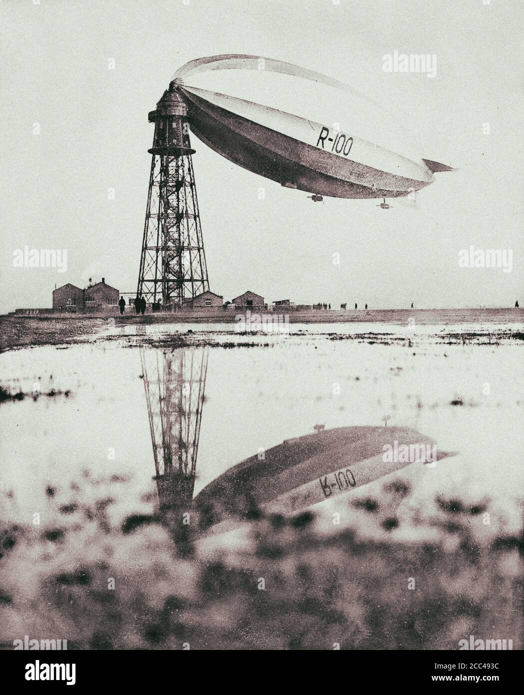 The R-100 moored in Cardington, England. 1929. The R100 airship was ...