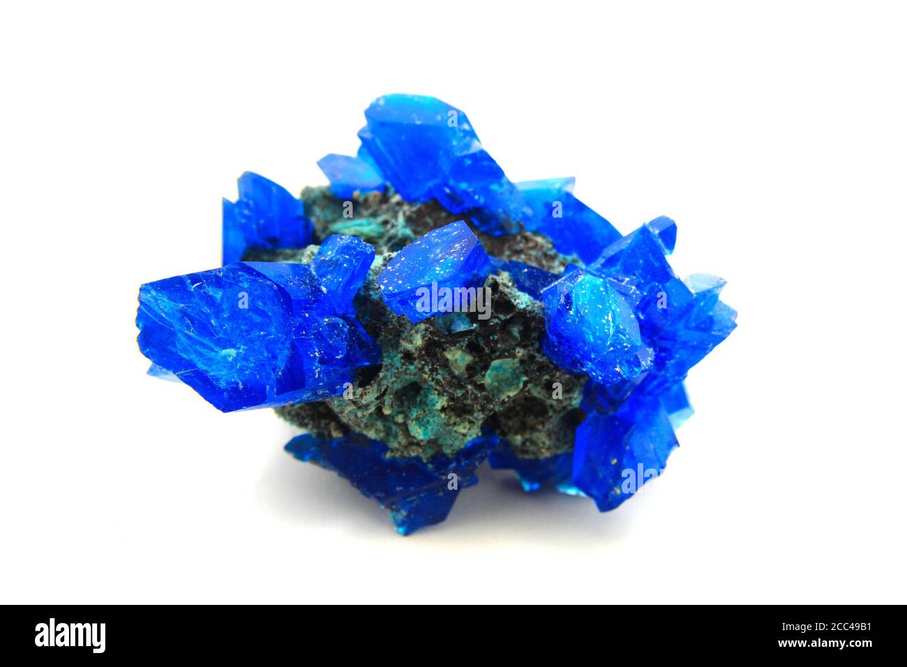 blue vitriol mineral isolated on the white background Stock Photo - Alamy