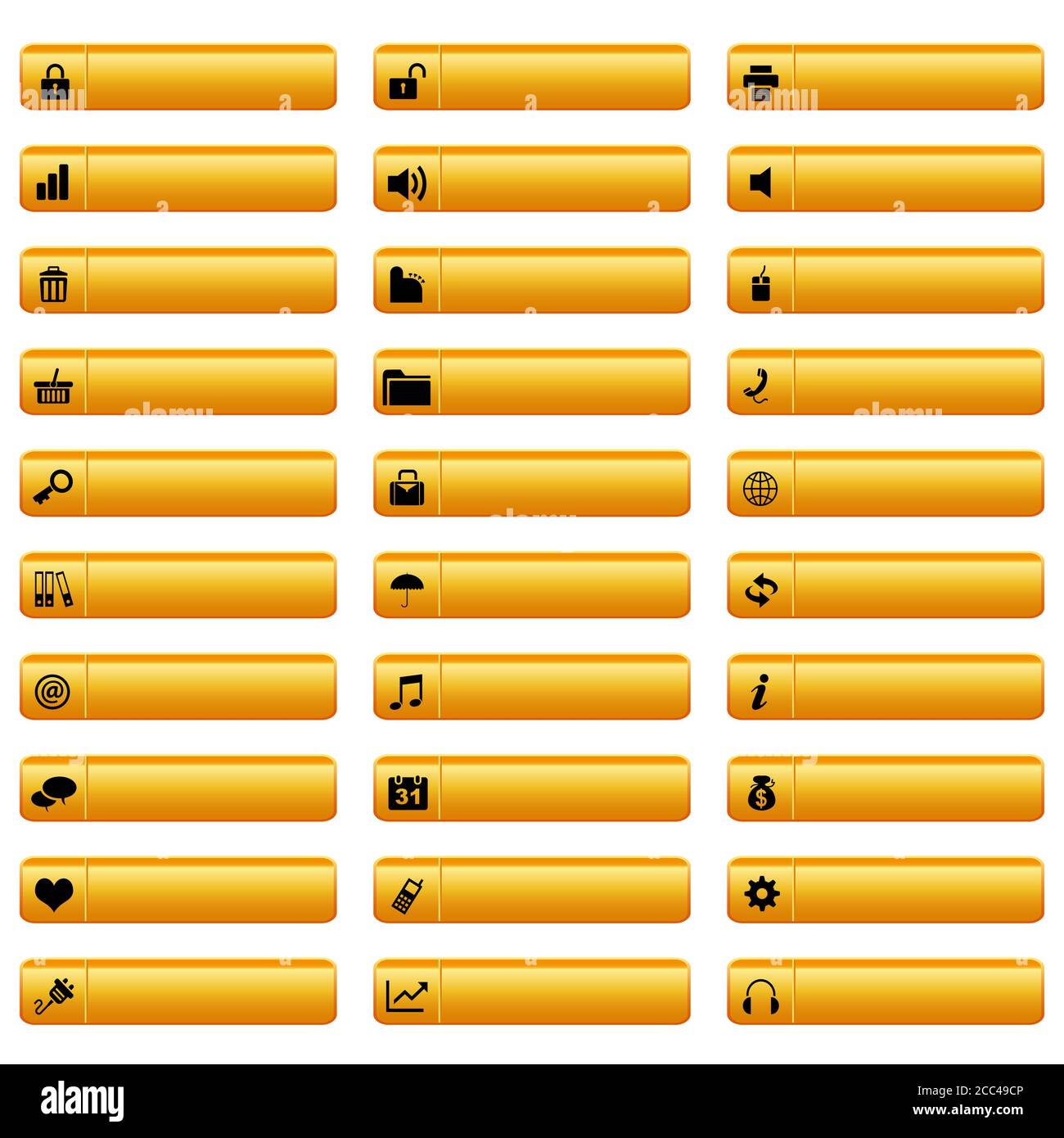 Simple illustration of various digital icons on a plane background ...
