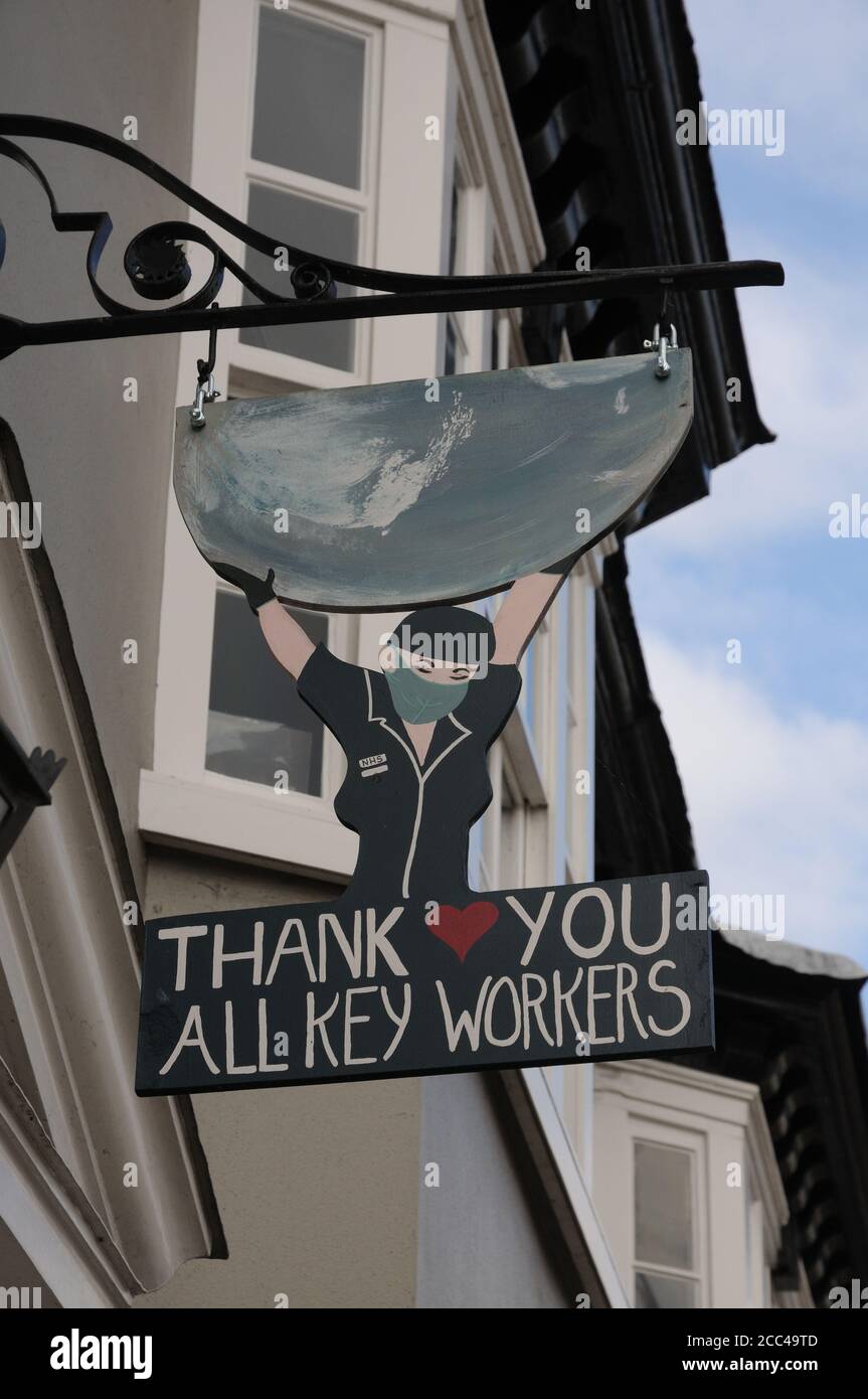 Thank you Keyworkers sign, Maldon, Essex Stock Photo - Alamy