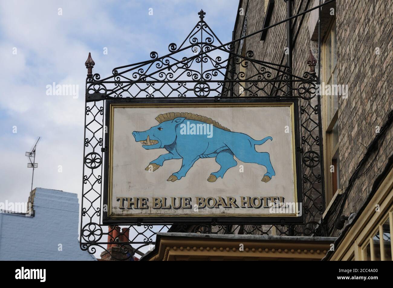 The Blue Boar Hotel sign, Maldon, Essex Stock Photo - Alamy