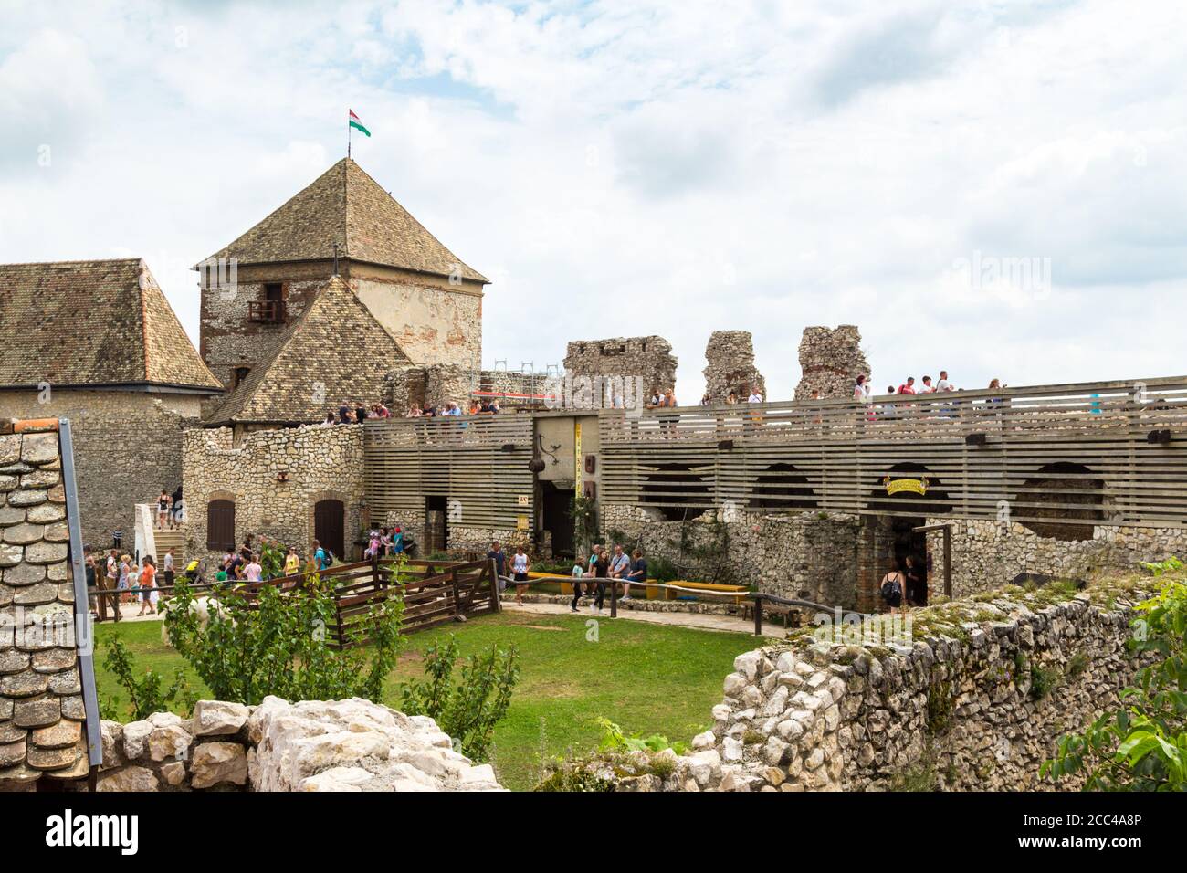 Medieval reconstructed palace in Castle of Sumeg, Hungary Stock Photo ...