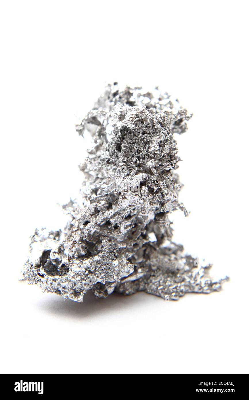 lead after pouring into water isolated on the white background Stock ...