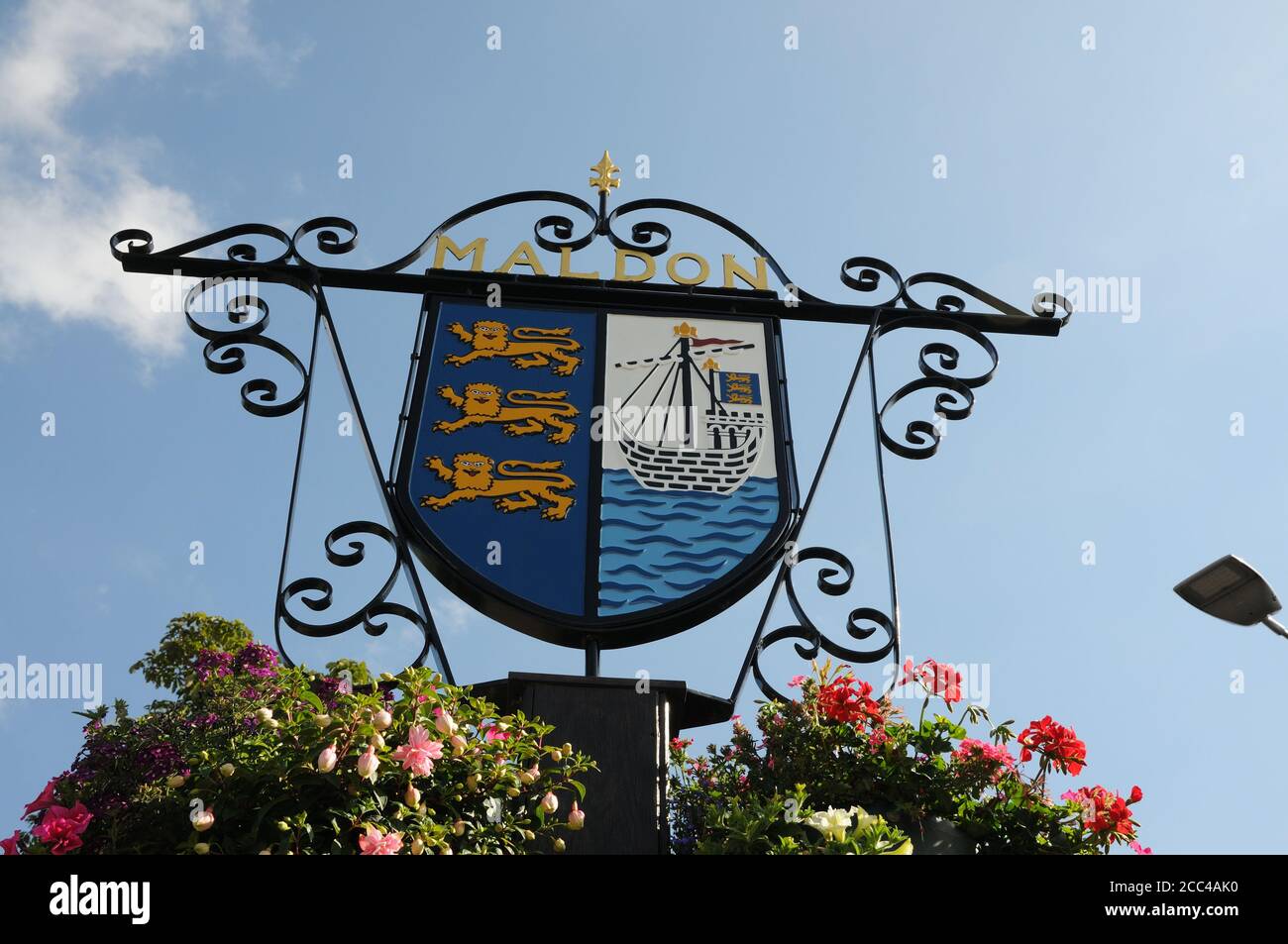Town sign, Maldon, Essex Stock Photo - Alamy