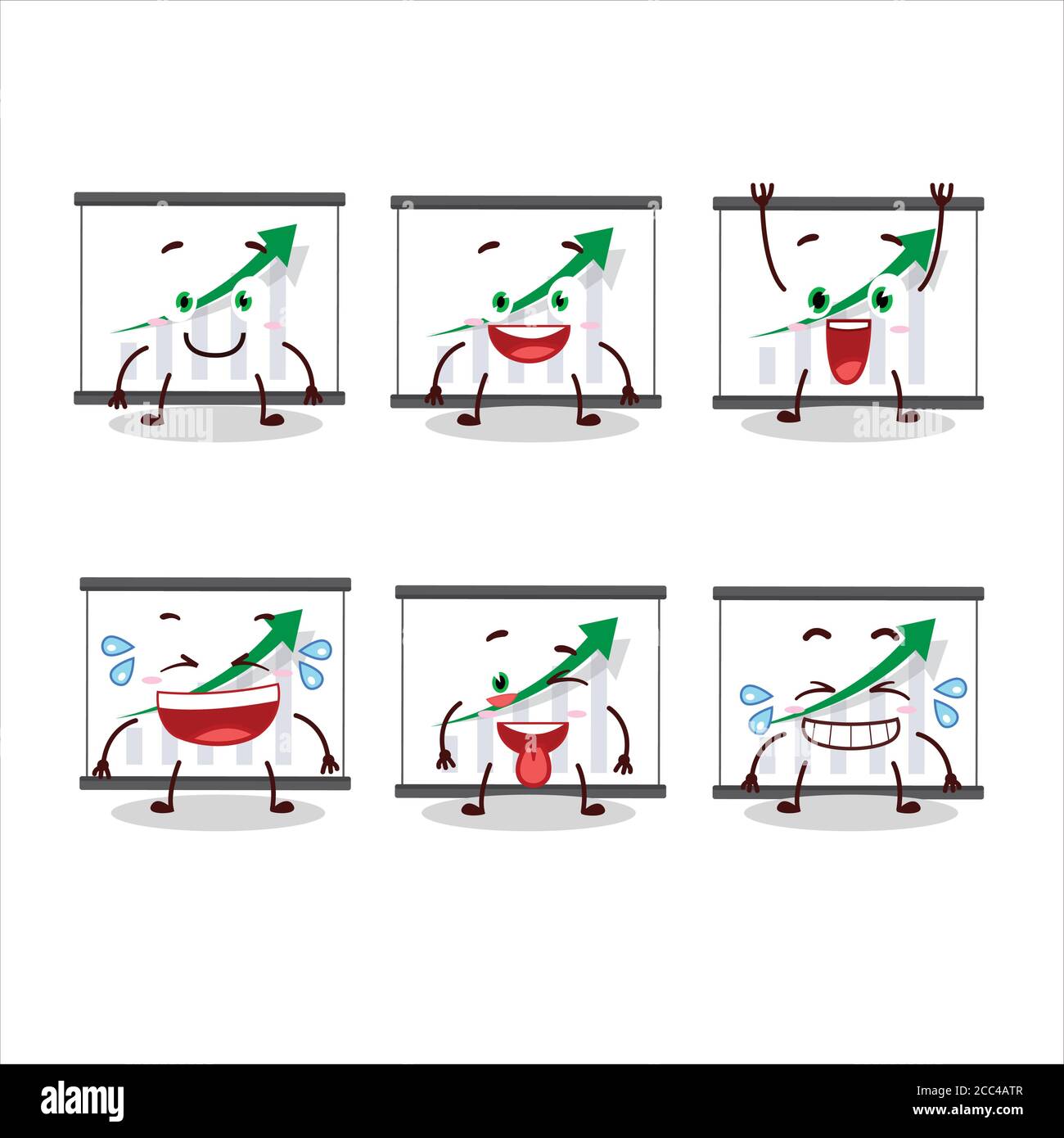 Cartoon character of chart going up with smile expression Stock Vector ...