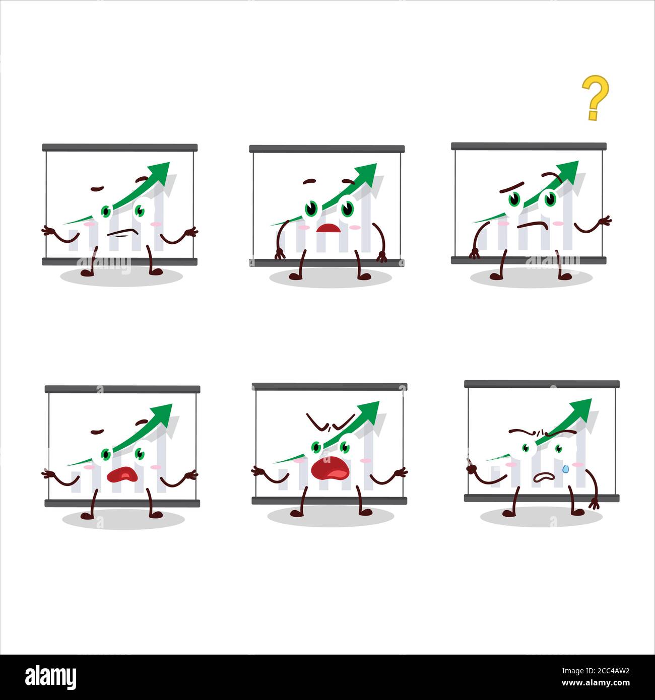 Cartoon character of chart going up with what expression Stock Vector ...