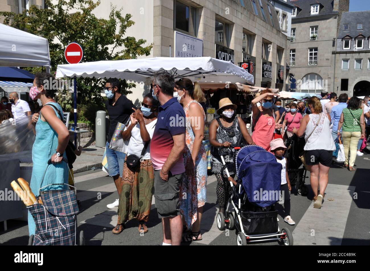 Mask compulsory in the markets Stock Photo - Alamy