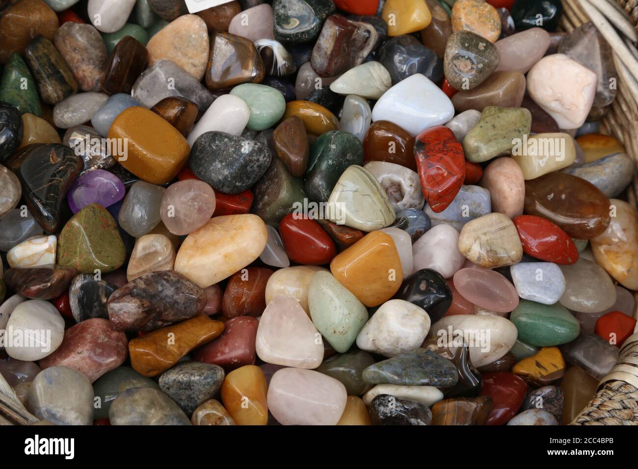 Collection of different types of polished pebble stones Stock Photo - Alamy