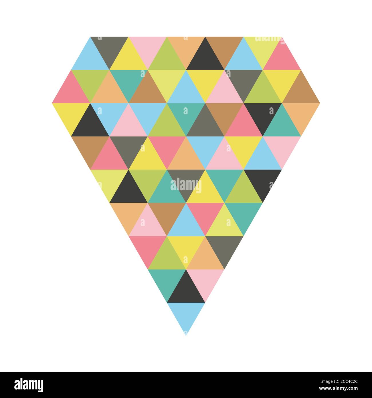 Illustration of a diamond shape made of colorful triangles Stock Photo ...