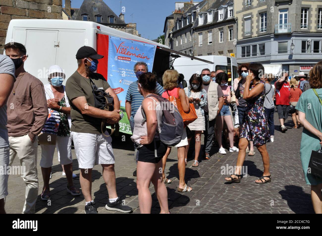 Mask compulsory in the markets Stock Photo - Alamy