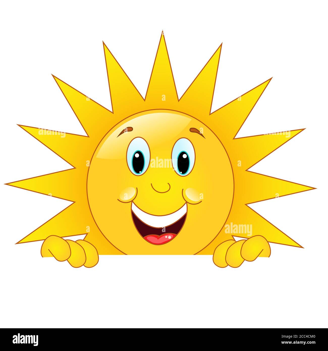 Simple illustration of a happy sun on a white background Stock Photo ...