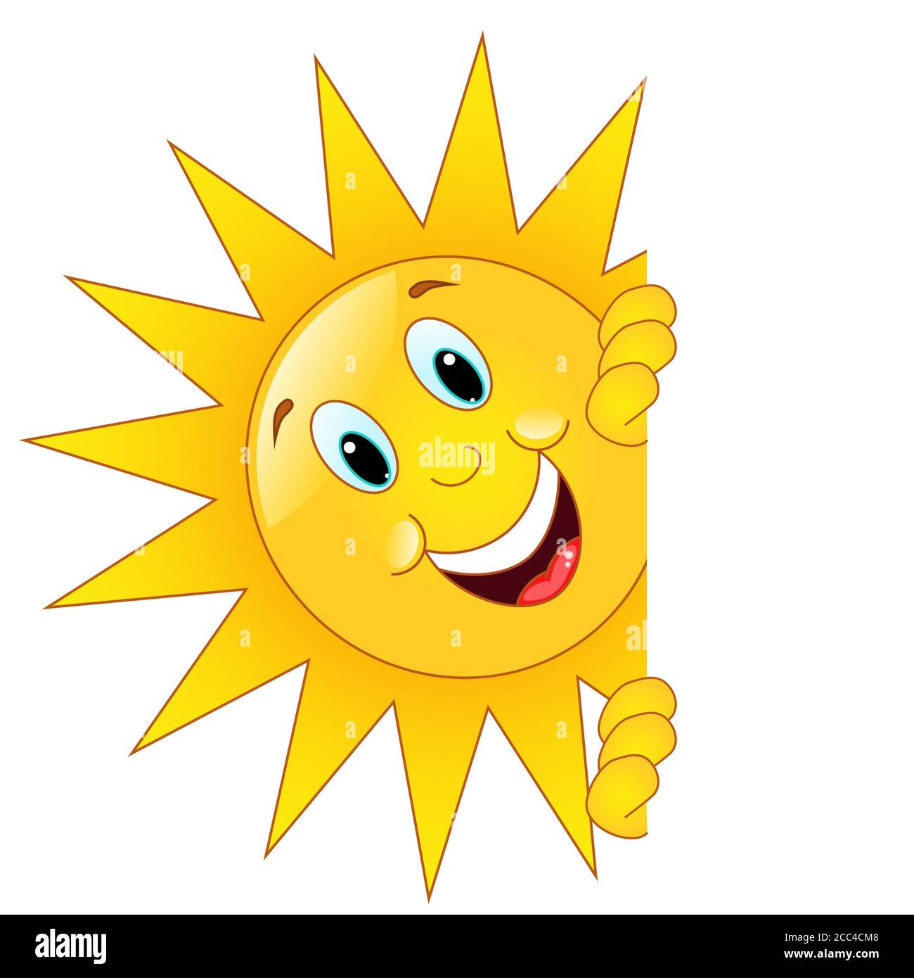 Illustration of a happy sun with a white background Stock Photo - Alamy
