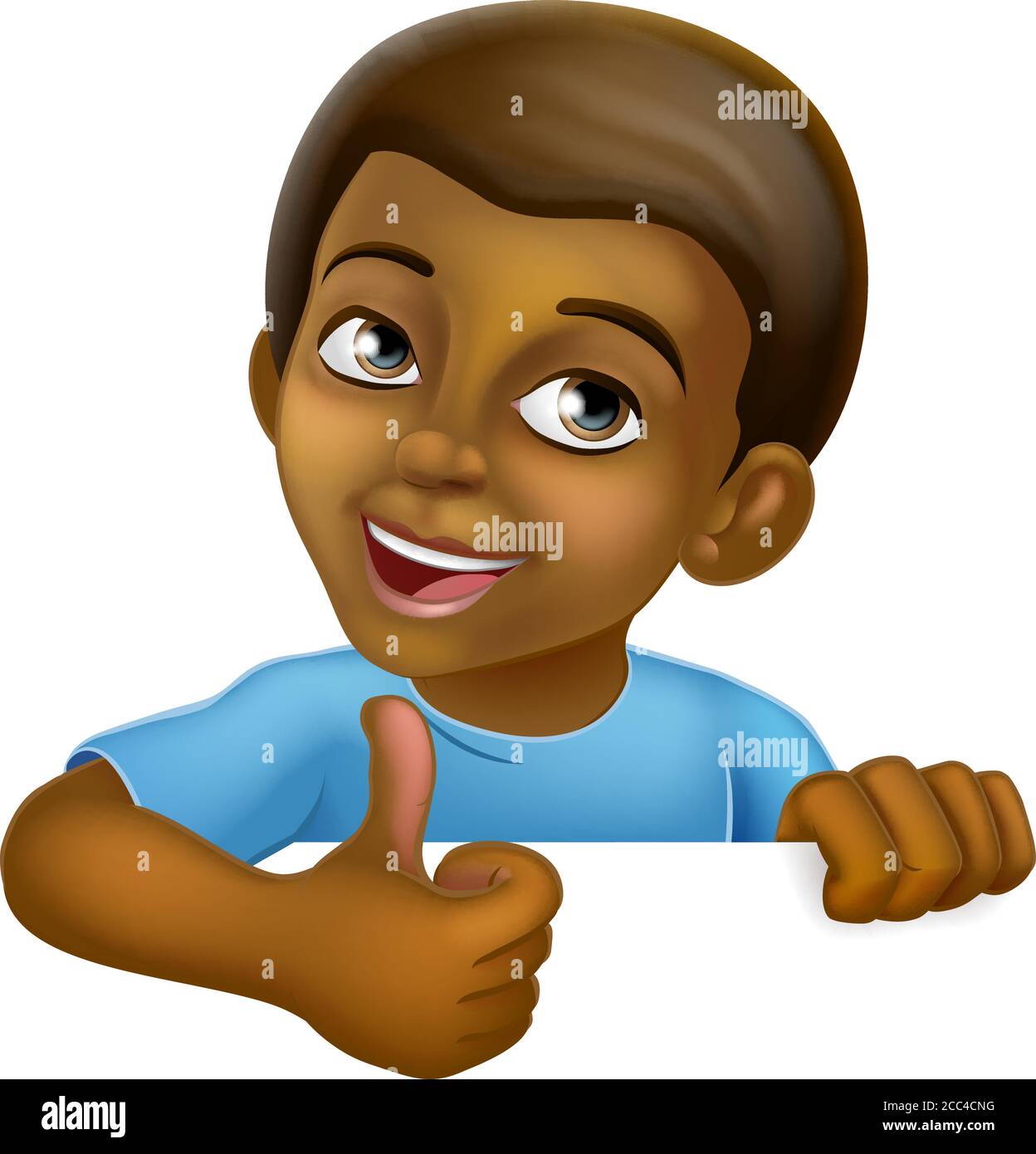 Black Boy Cartoon Child Kid Thumbs Up Sign Stock Vector Image & Art - Alamy