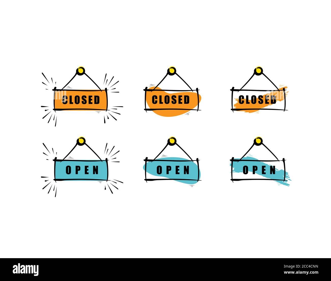 Vintage open closed sign Stock Vector Images - Alamy