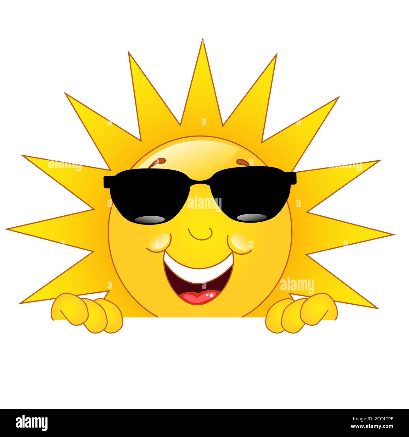 Illustration of a vibrant happy sun with sunglasses on a white ...