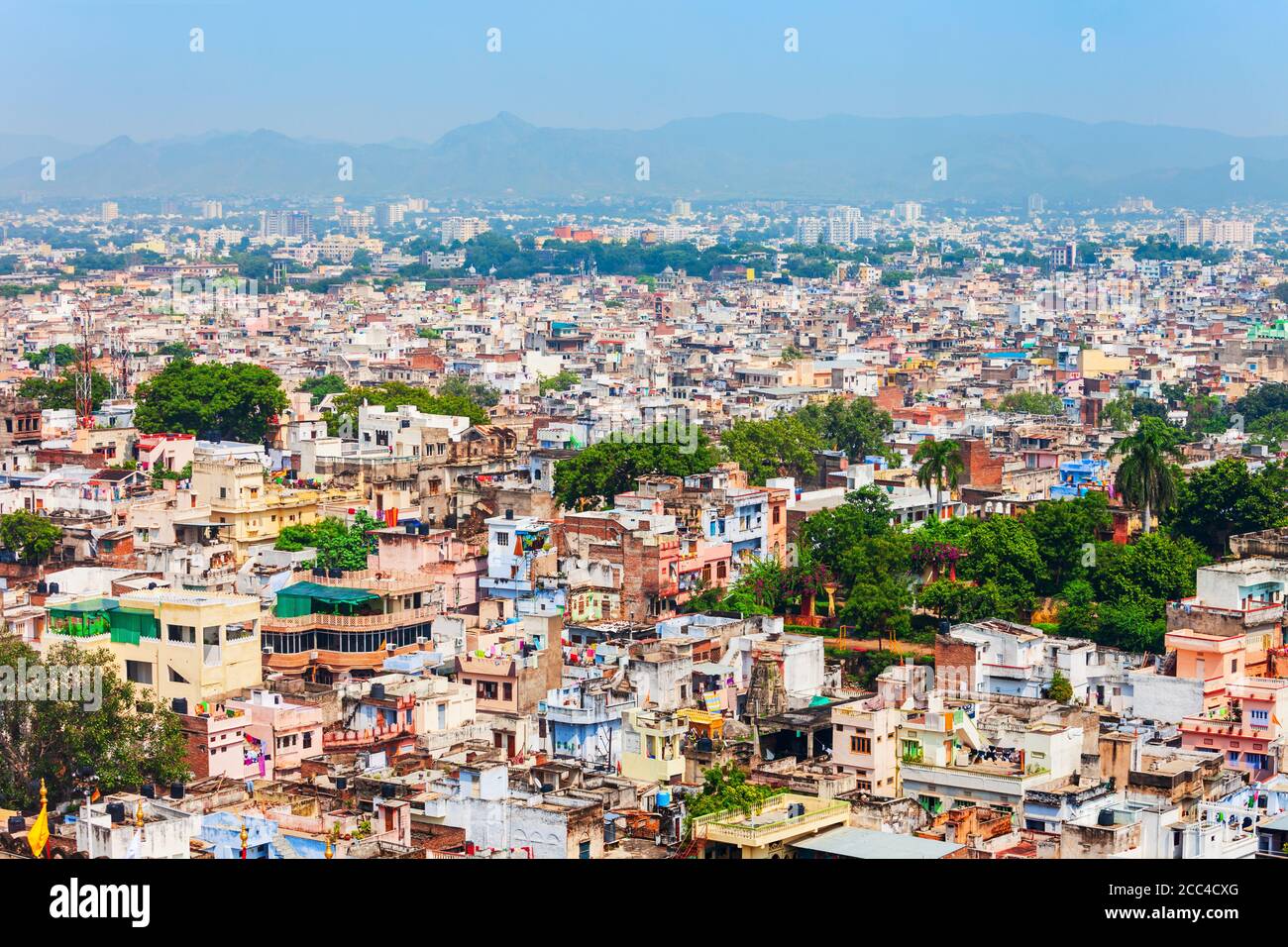 Udaipur aerial panoramic view from Udaipur City Palace in Rajasthan ...