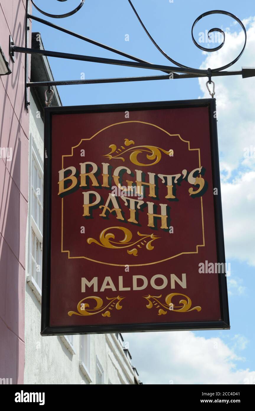Bright's Path sign, Maldon, Essex. Edward Bright was 'the biggest man ...