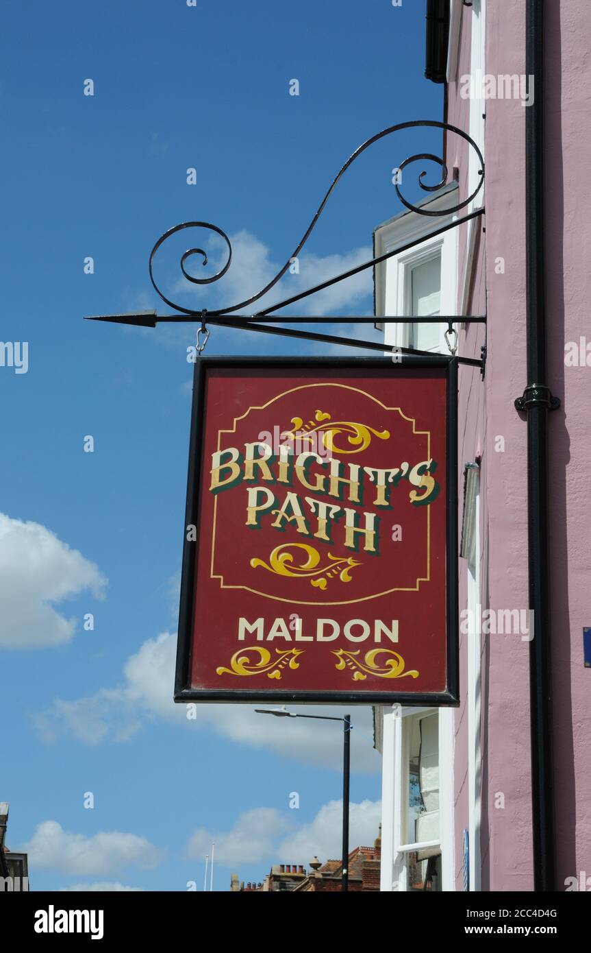 Bright's Path sign, Maldon, Essex. Edward Bright was 'the biggest man ...