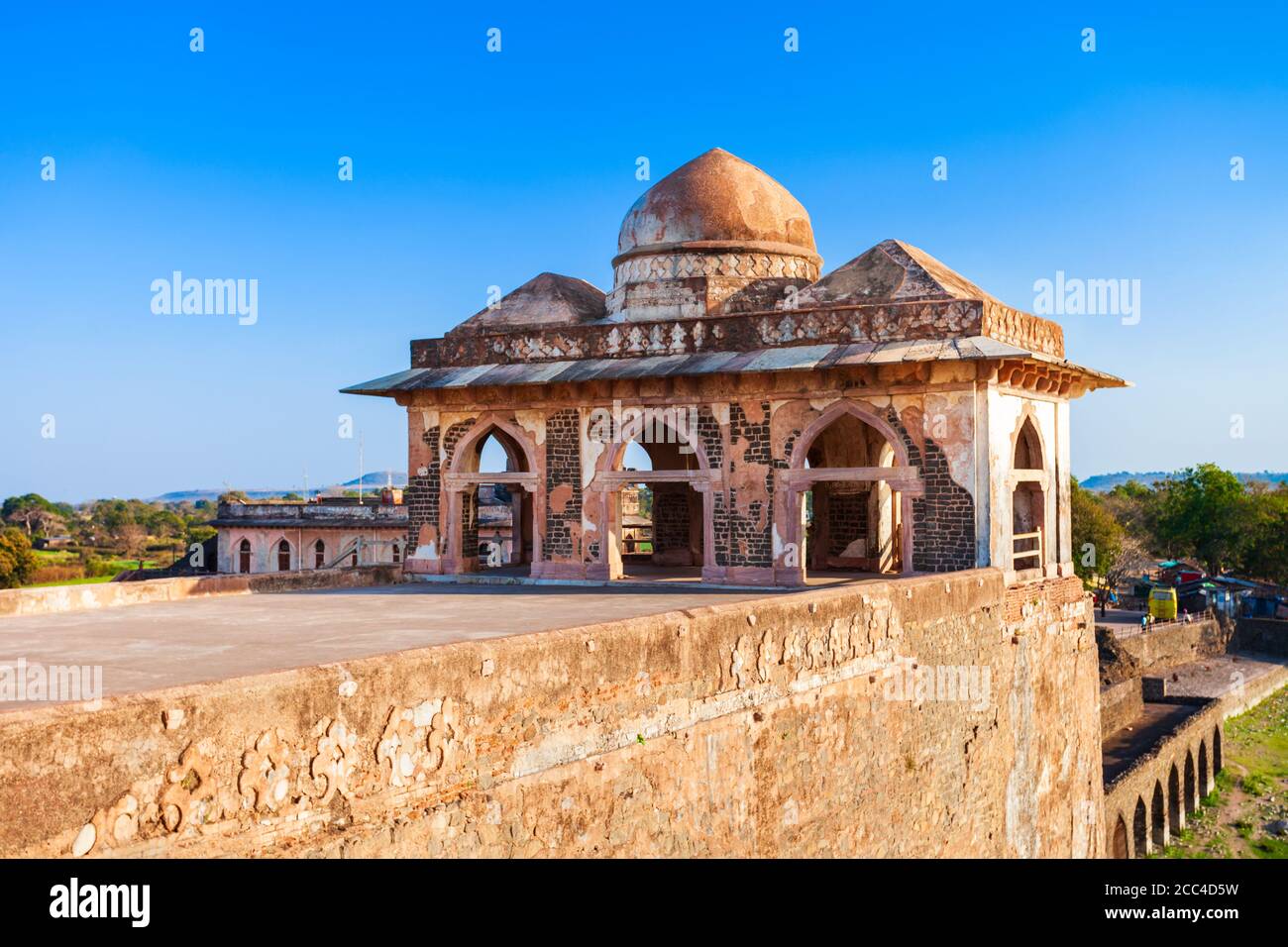 Royal enclave ruins in Mandu ancient city in Madhya Pradesh state of ...