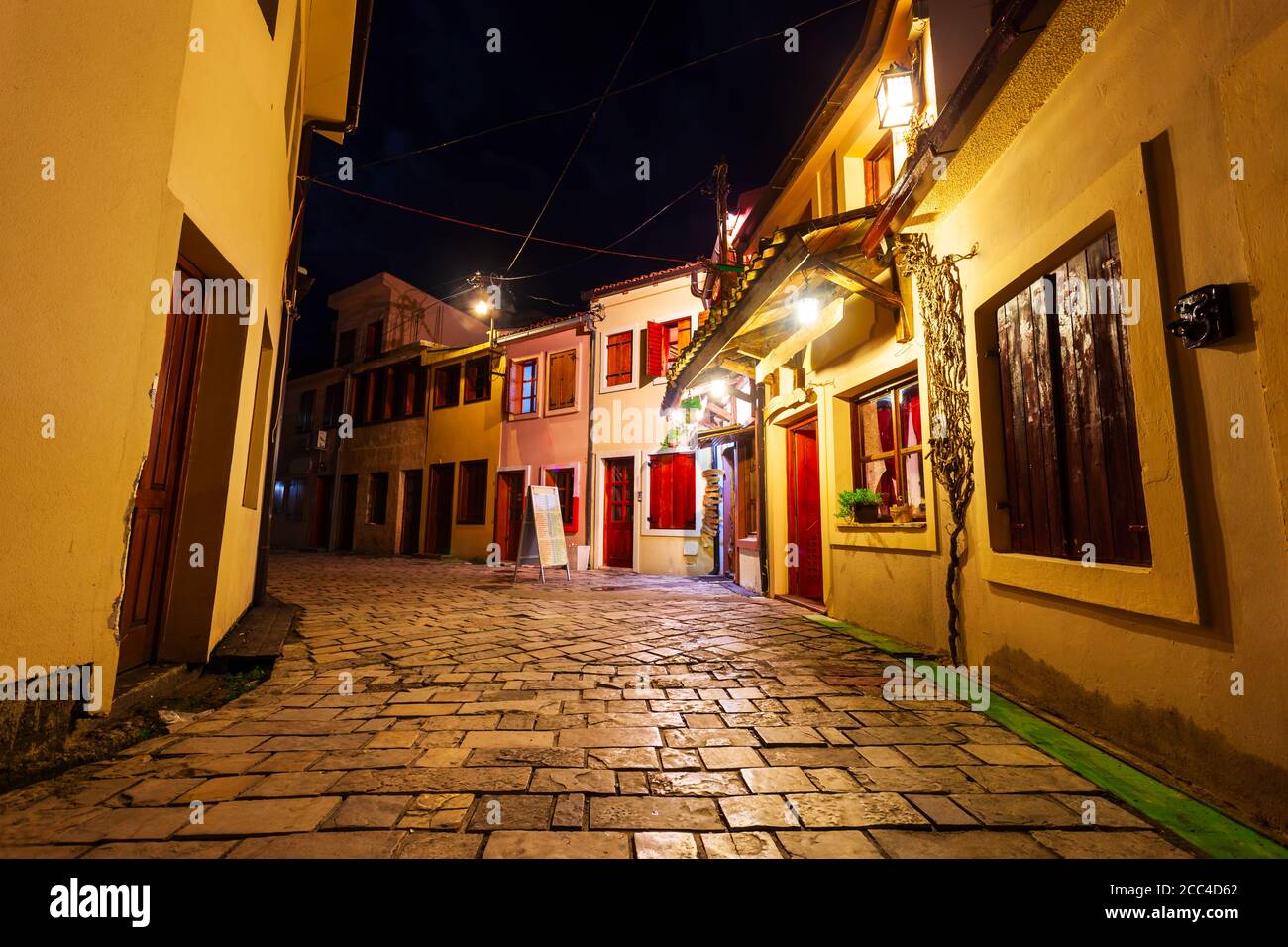 Cafe and restaurant at the main street of Stari Grad Bar or Old Town ...