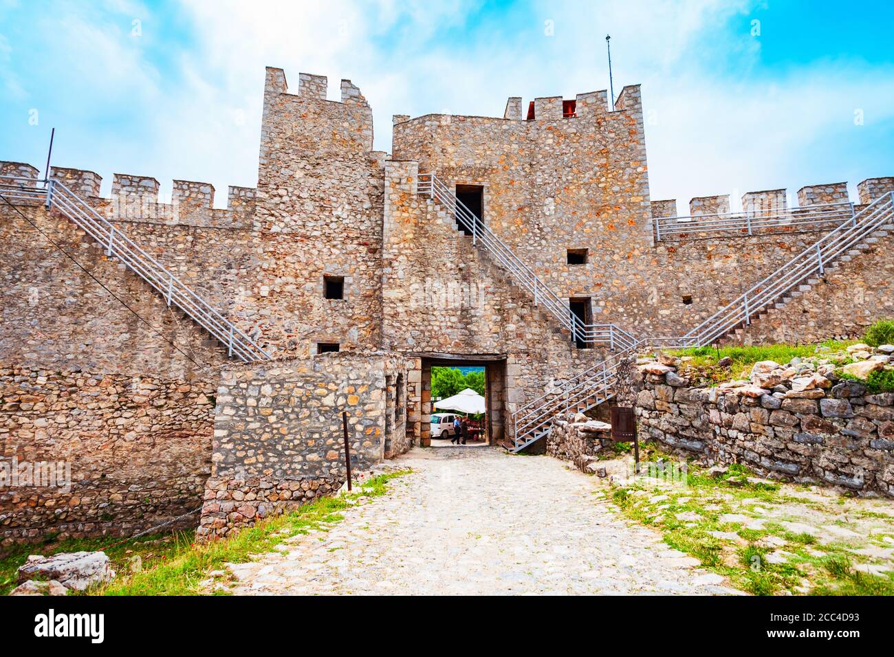 Samuel Fortress is a medieval fortress in the old town of Ohrid city in ...