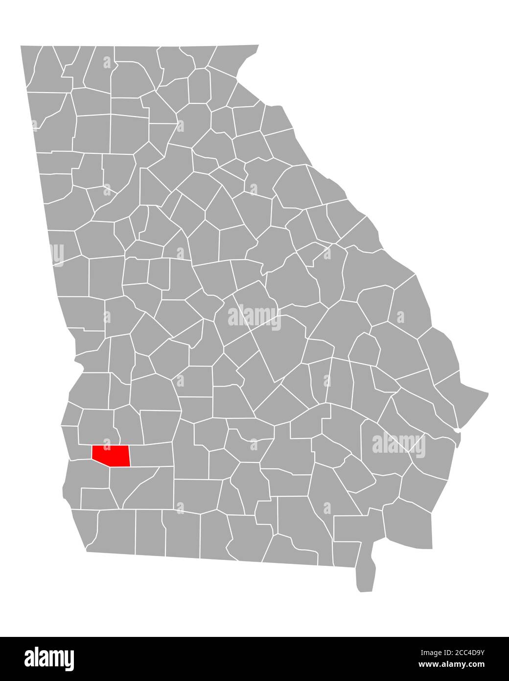 Map of Calhoun in Georgia Stock Photo - Alamy