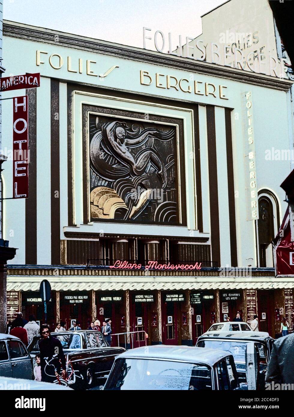 Photo illustration of The Folies Bergere in Paris, designed as an opera ...