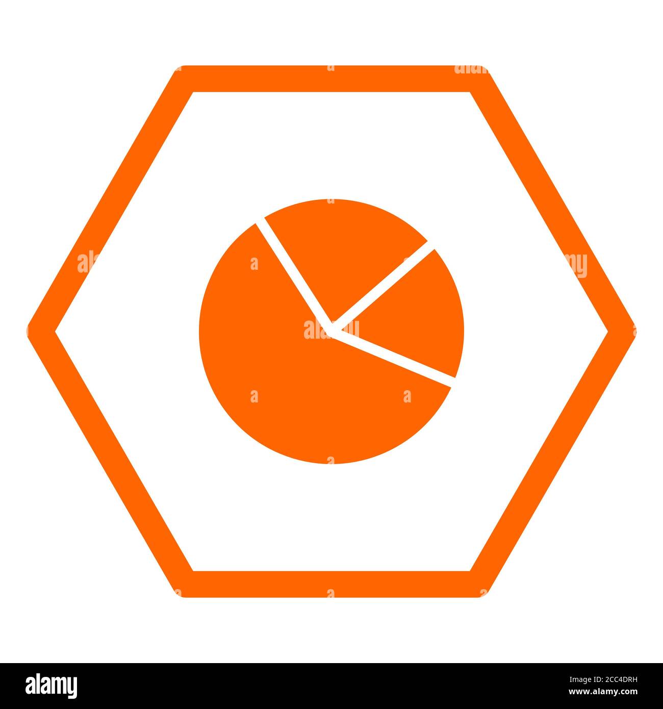 Pie chart and hexagon Stock Photo - Alamy