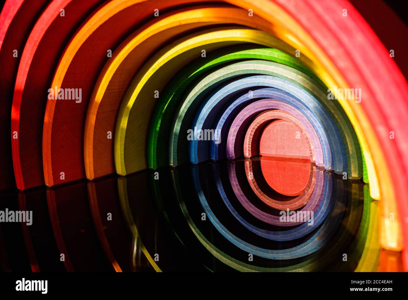 Montessori wooden rainbow stacker, educational stacking game for ...