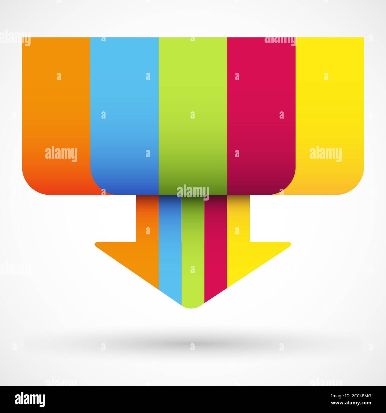 Isolated digital illustration of a colorful wavy arrow Stock Photo - Alamy