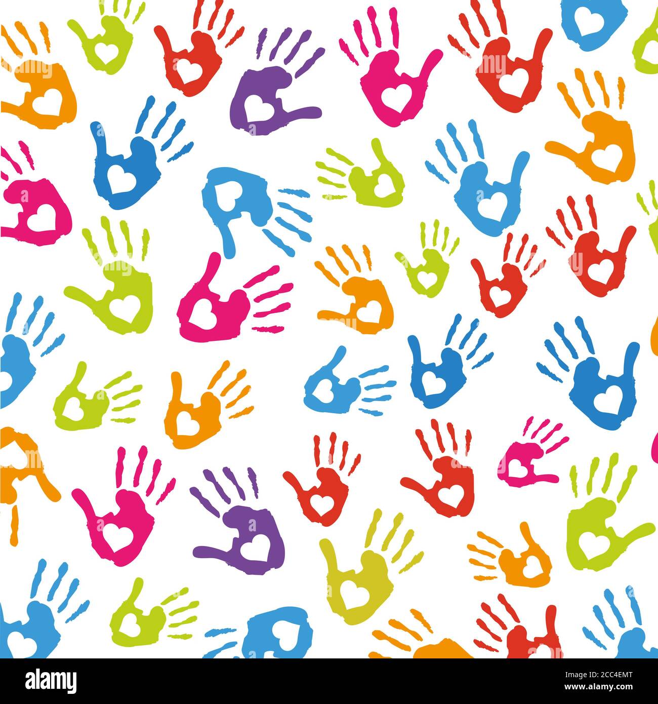 Illustration of the colorful marks of people's hands - good for ...