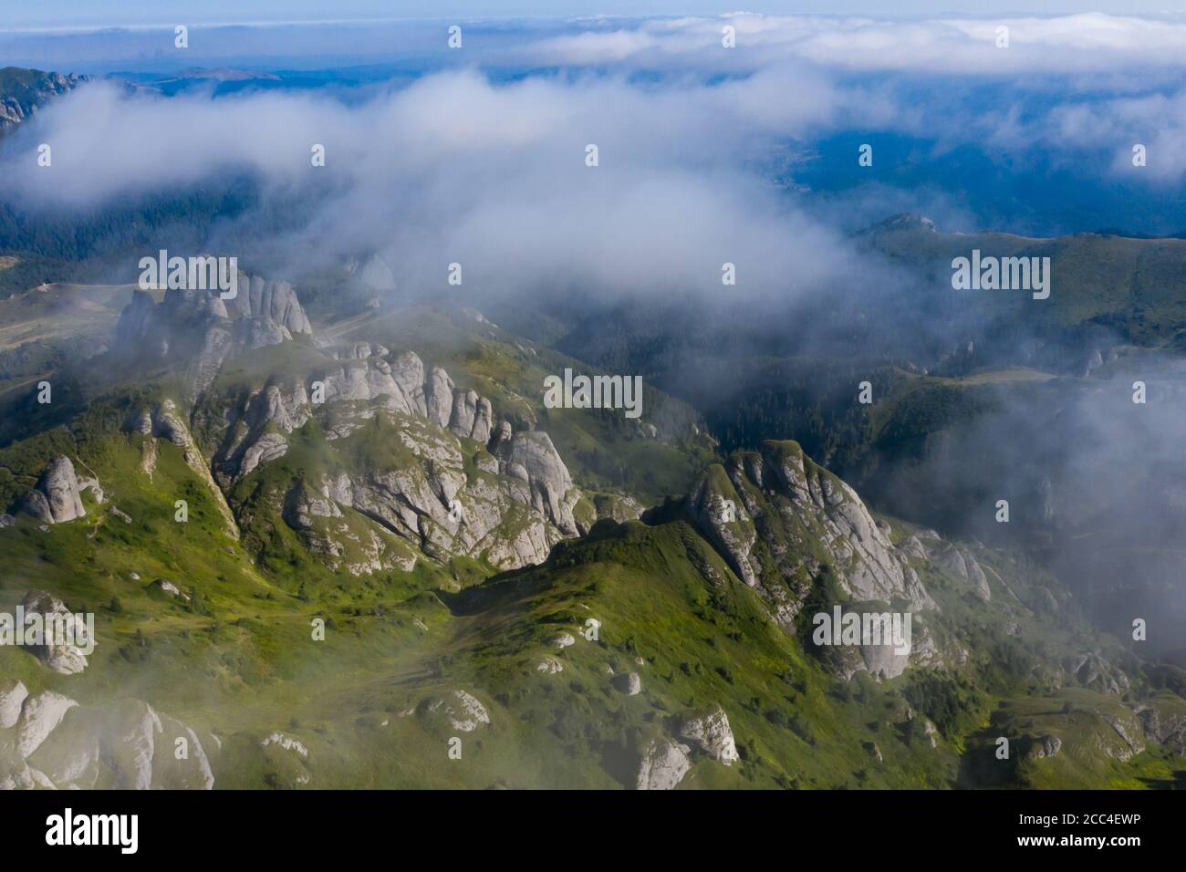 Scenic aerial view of Ciucas rock mountains, Romania Stock Photo - Alamy