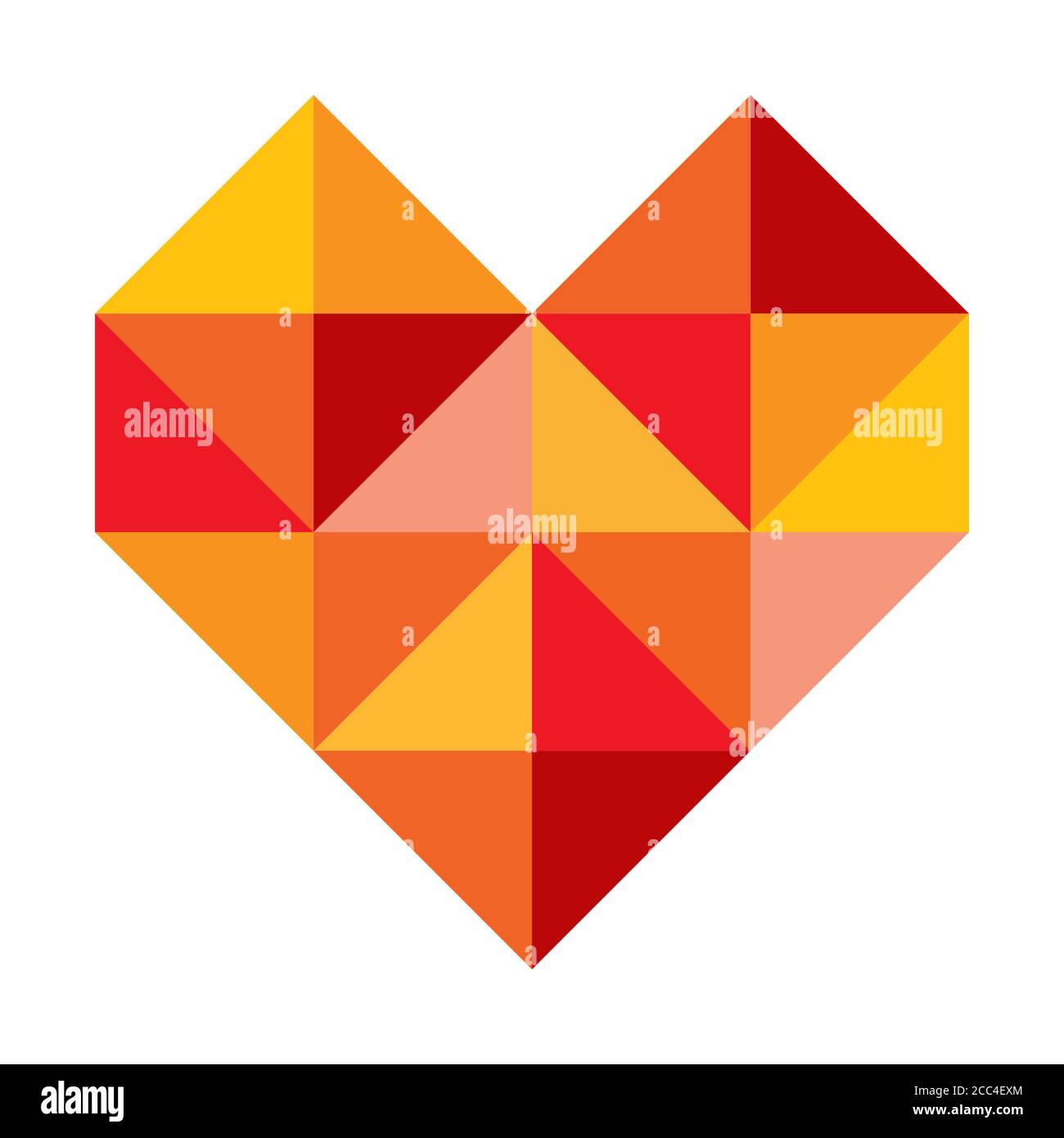 Isolated digital illustration of a geometric heart Stock Photo - Alamy