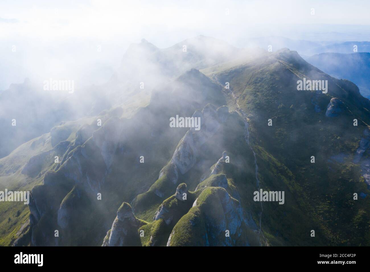 Scenic aerial view of Ciucas rock mountains, Romania Stock Photo - Alamy