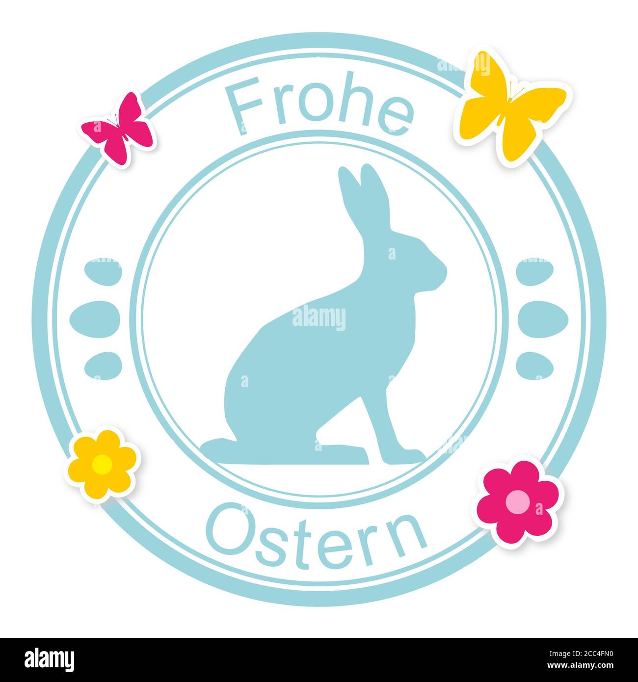 Illustration of icon wishing Happy Easter day in German with a blue ...