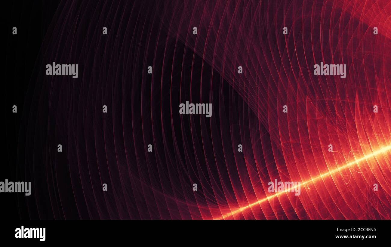 Vibrant red and black art background texture. Parallel curvy lines ...