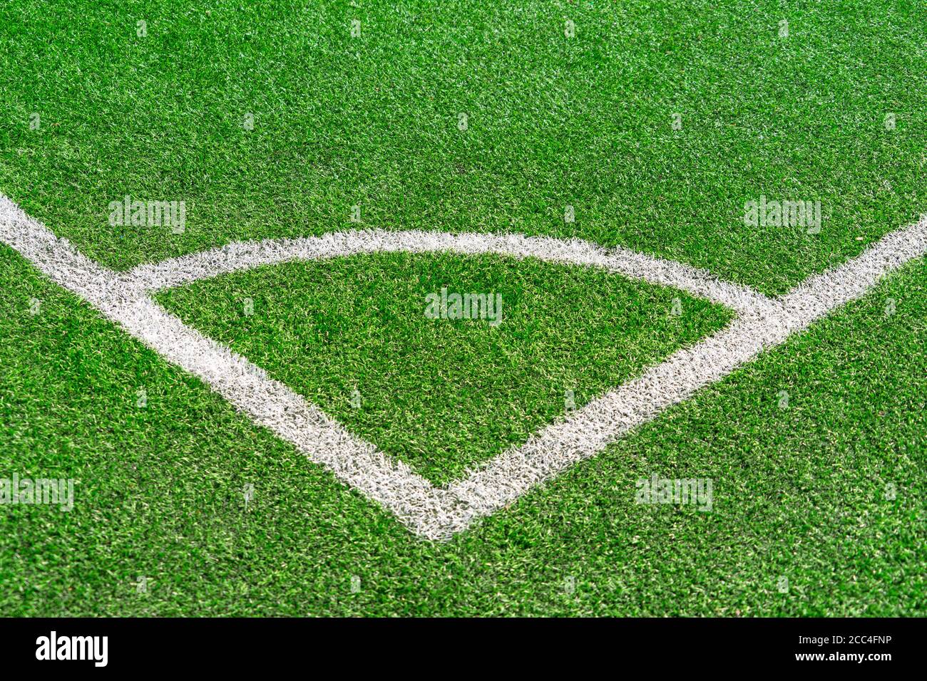 Football soccer field corner with white marks Stock Photo - Alamy