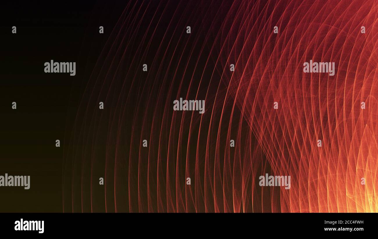 Vibrant red and black art background texture. Parallel curvy lines ...