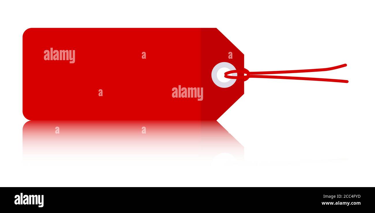 Illustration of a red blank tag on a white background Stock Photo - Alamy