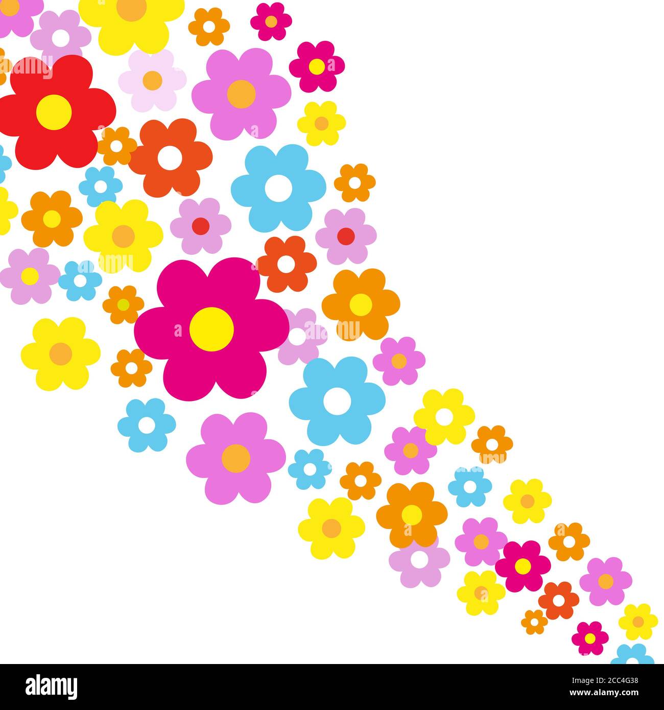 Simple colorful wallpaper with flowers on white - perfect for ...