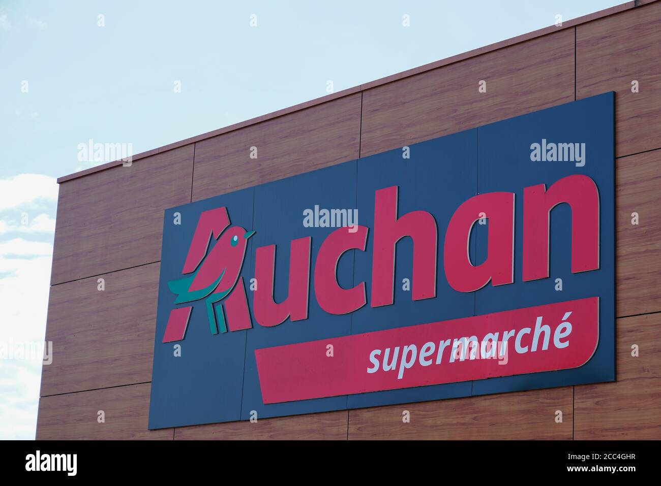 Bordeaux , Aquitaine / France - 08 10 2020 : Auchan logo sign and ...
