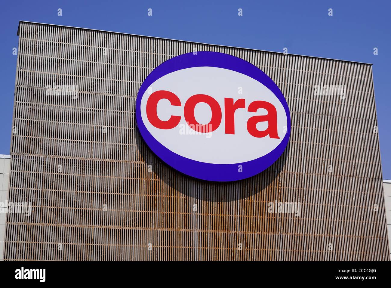 Bordeaux , Aquitaine / France - 08 10 2020 : Cora sign blue white and ...