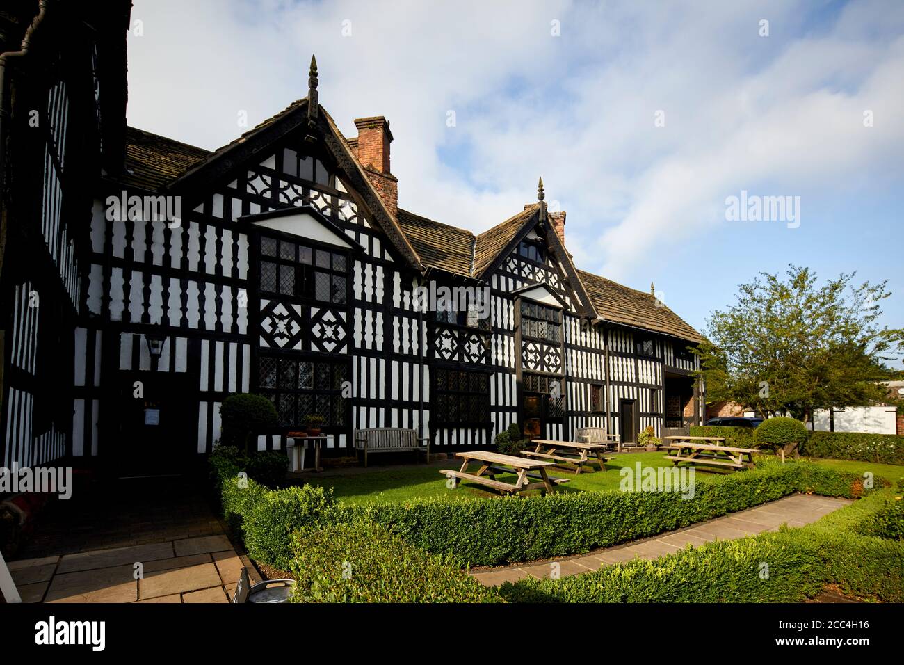 Sandbach black and white timber-framed Tudor Grade I listed building ...