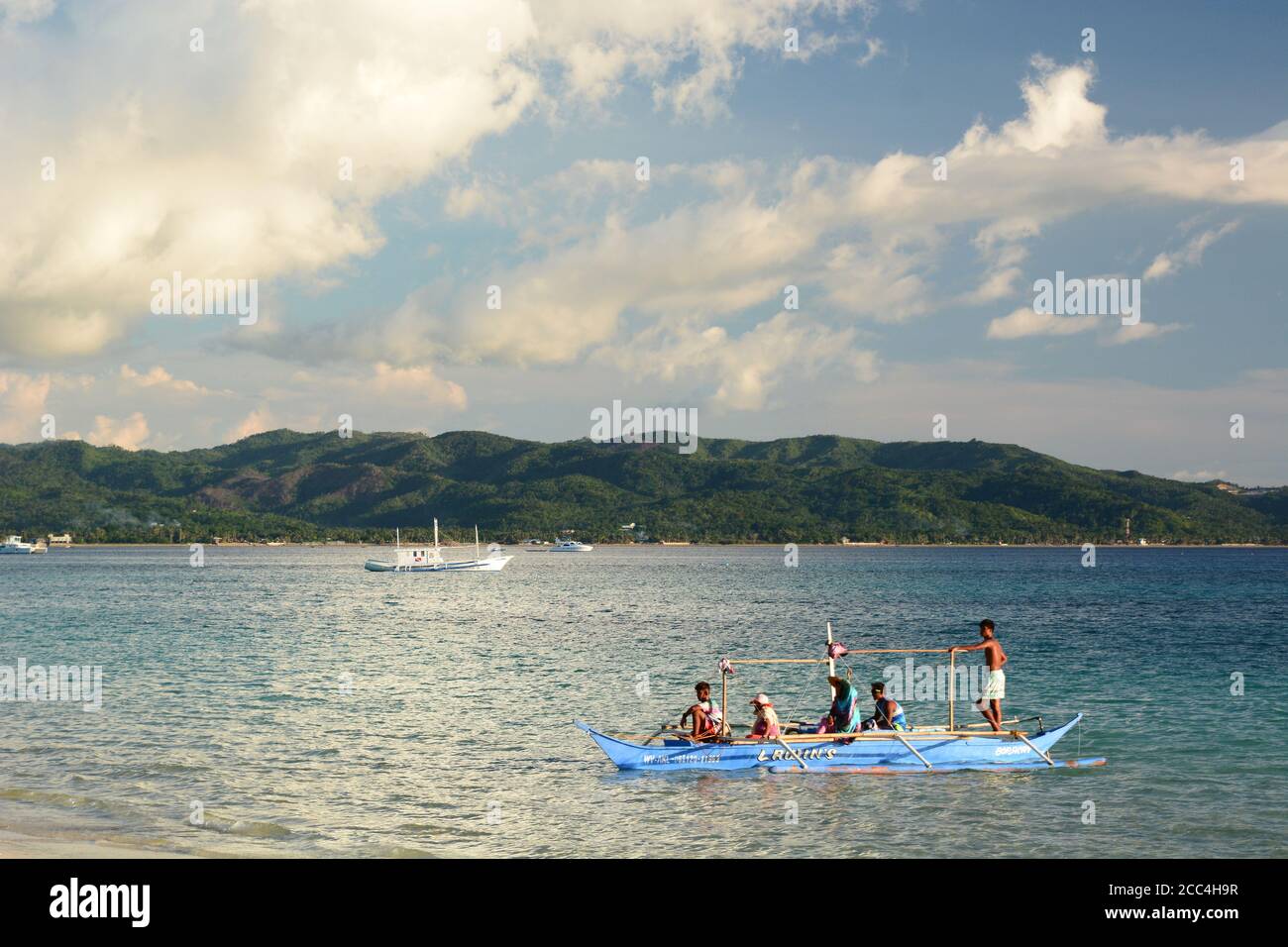 Traditional boat. Boracay island. Western Visayas. Philippines Stock ...
