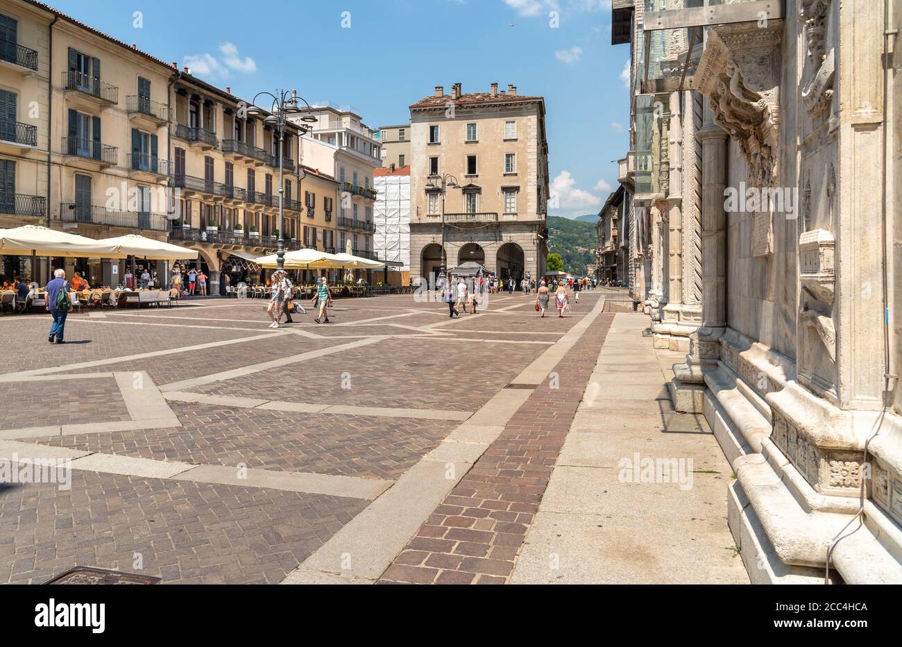 Como, Lombardy, Italy - June 18, 2019: View of Duomo square with ...