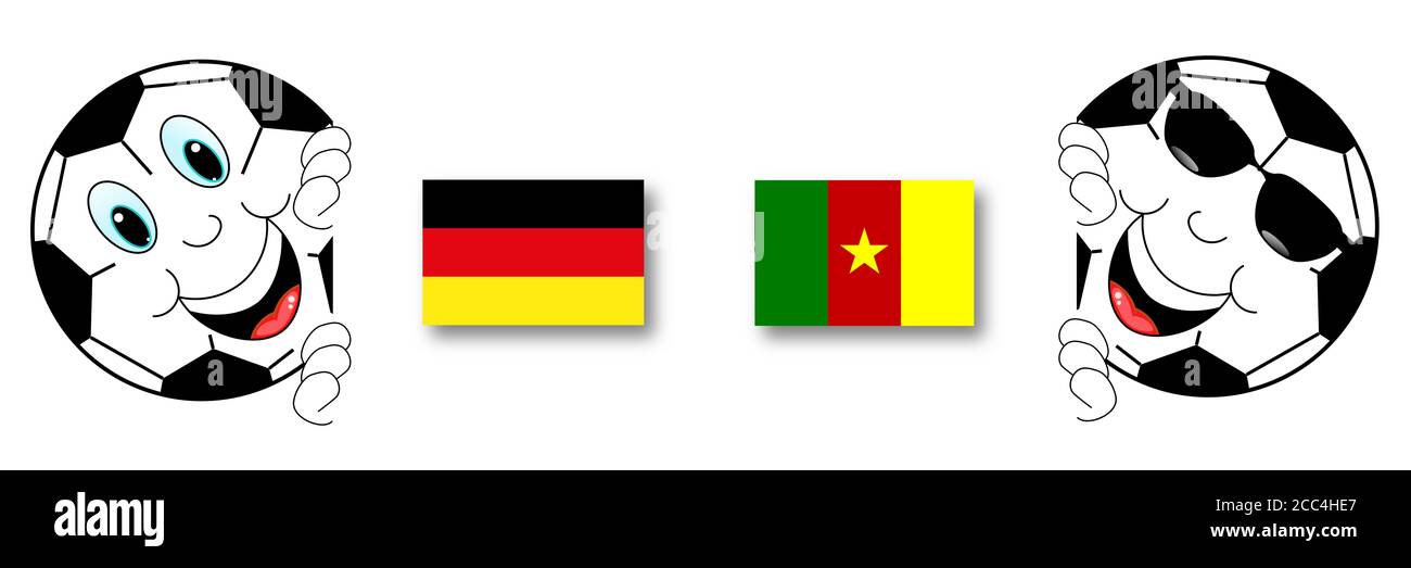 Illustration of a banner with funny balls and flags of Germany and ...