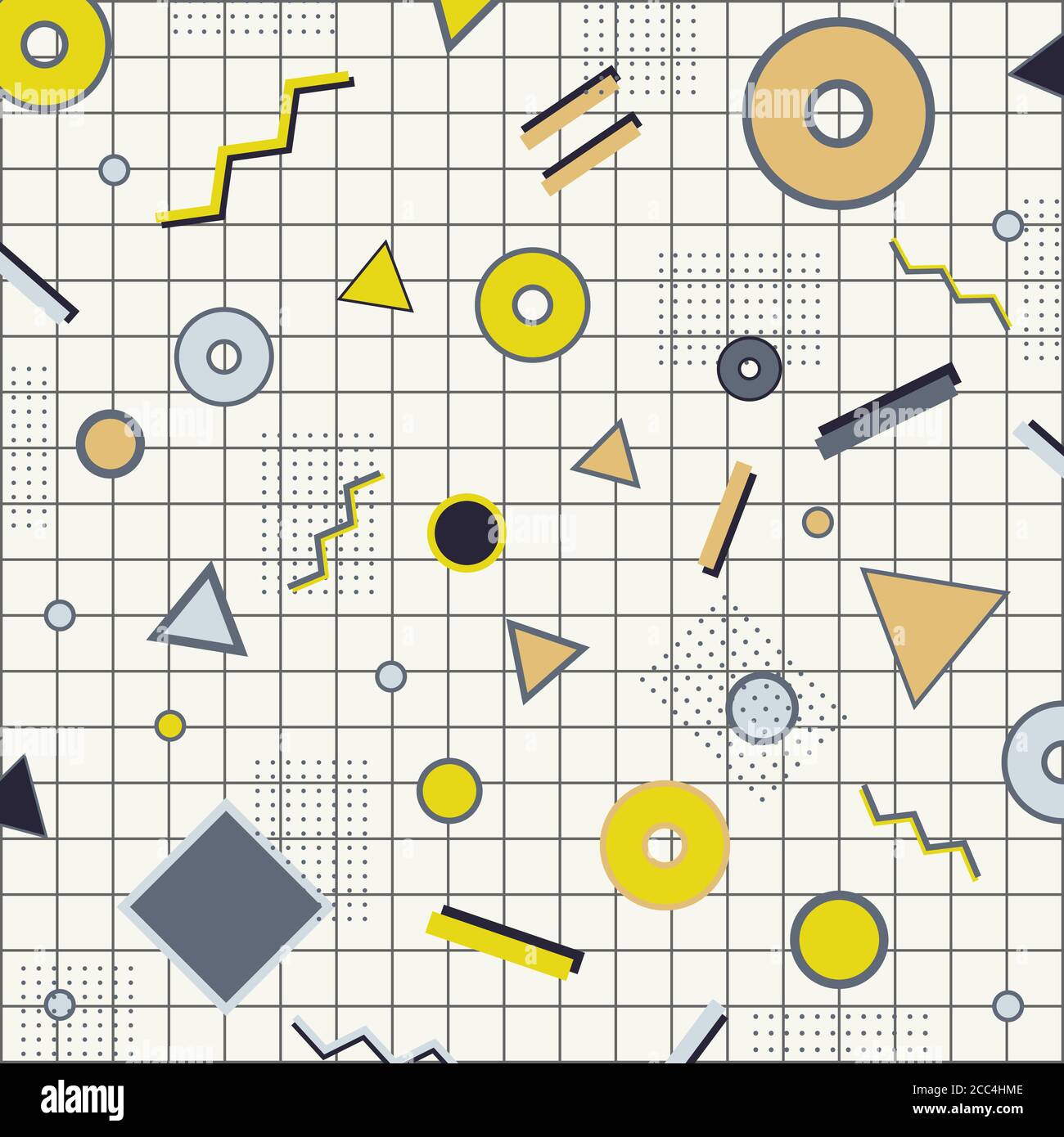 Creative rectangle frame border yellow, gray and black geometric circle ...