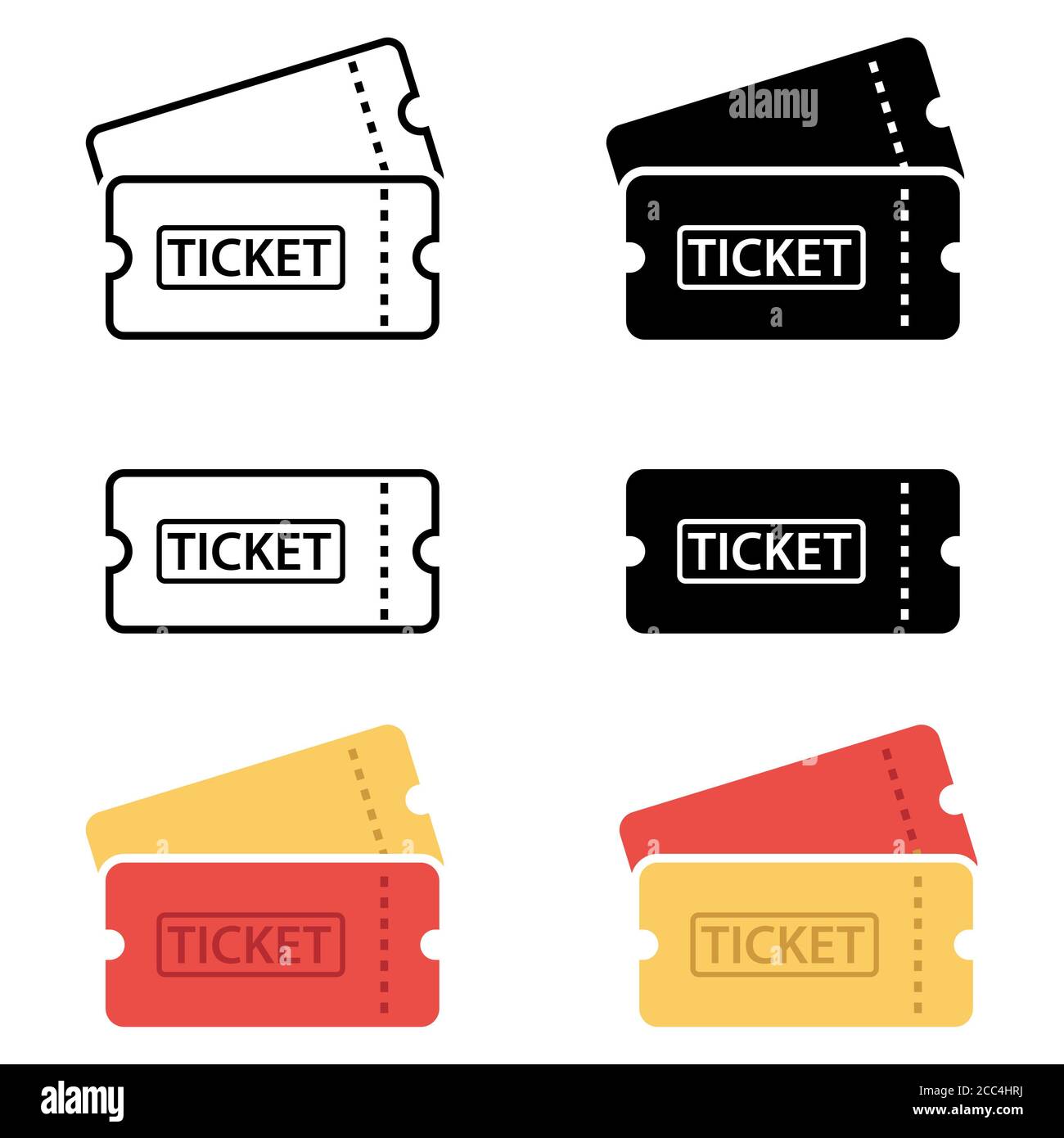 Illustration of a ticket set isolated on a white background Stock Photo ...
